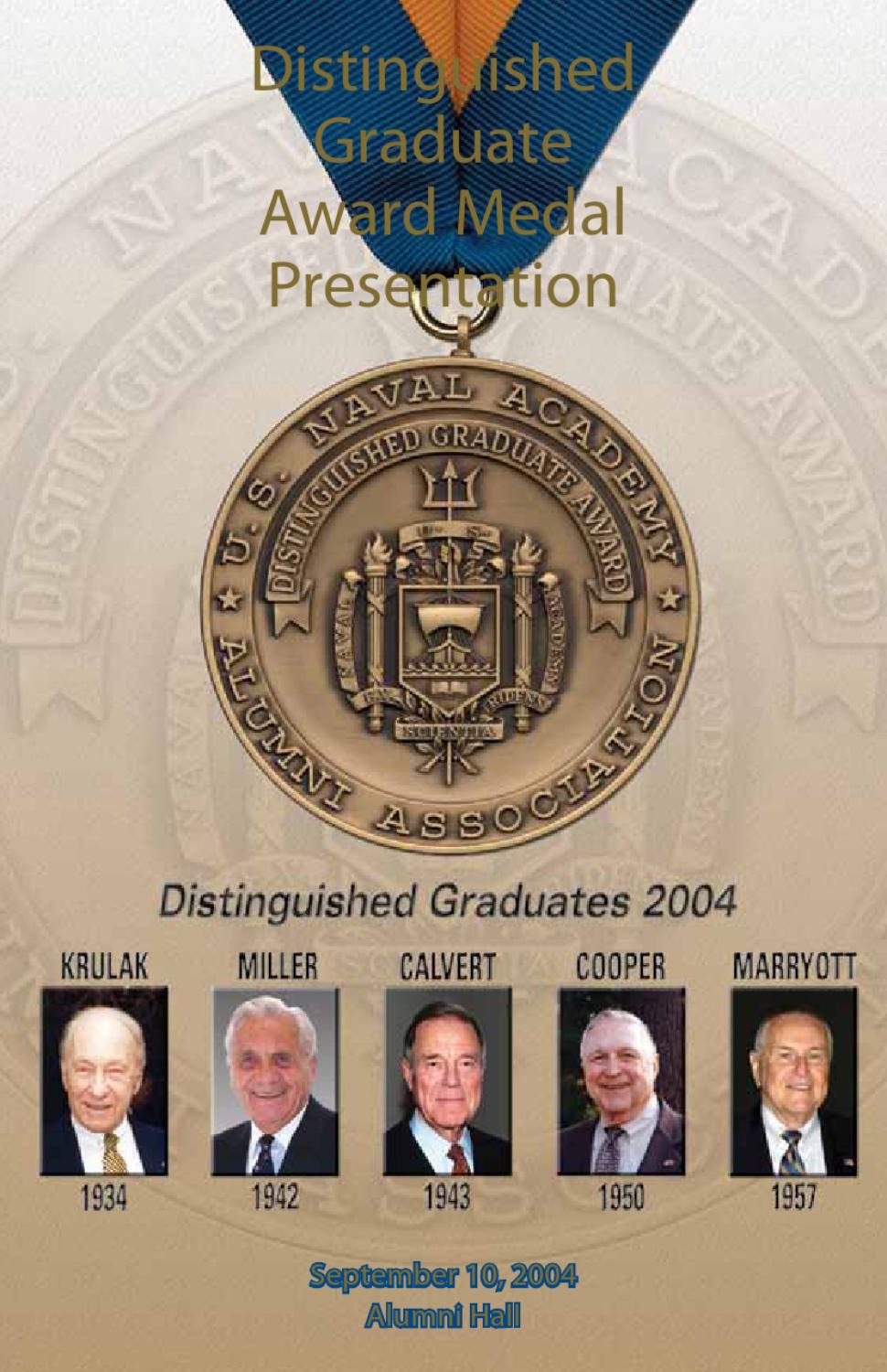 2004 Distinguished Graduate Award Program by U.S. Naval Academy Alumni ...