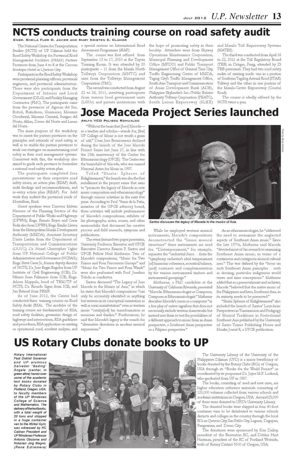 UP Newsletter July 2012 by University of the Philippines - Issuu