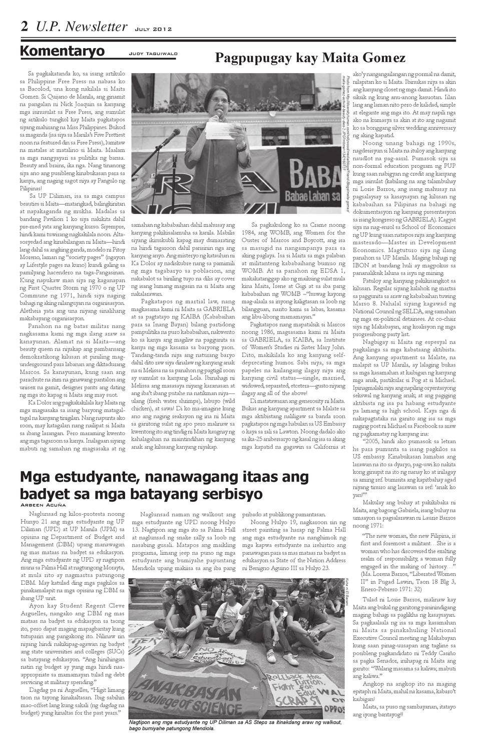 UP Newsletter July 2012 by University of the Philippines - Issuu