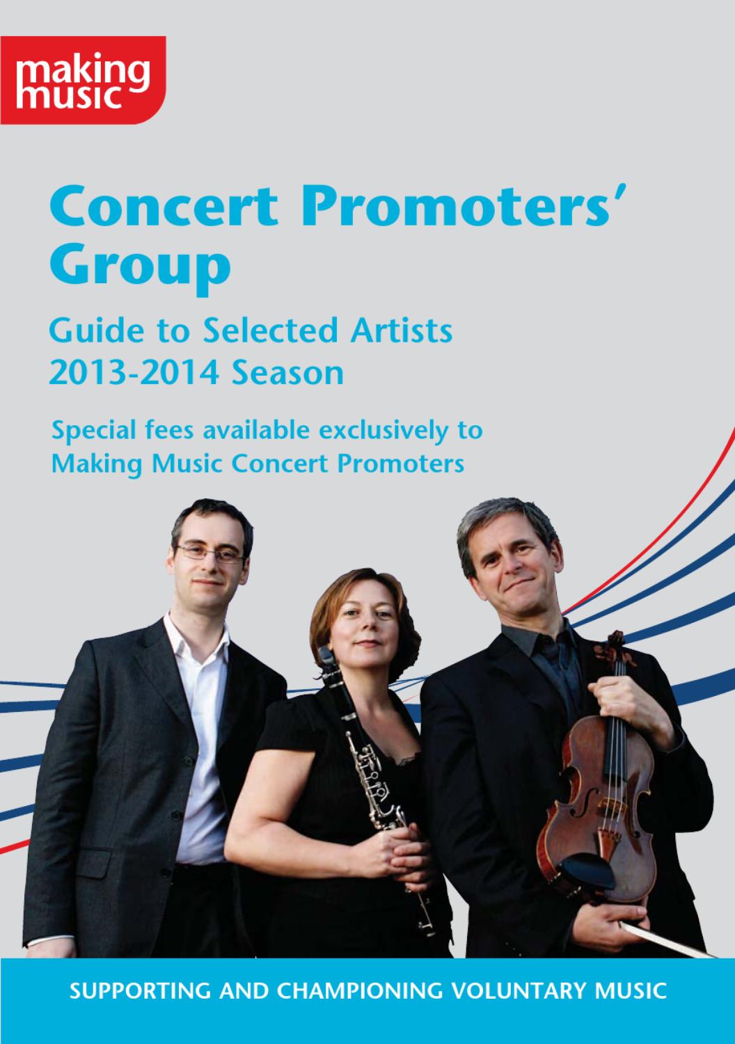 Concert Promoters' Group brochure, 2013-2014 by Making Music - Issuu