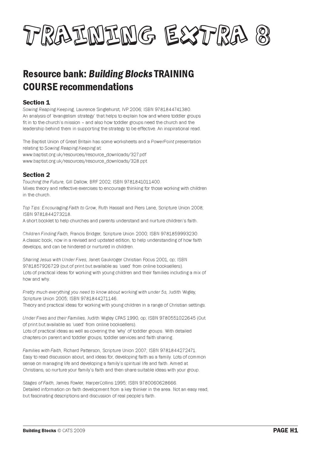 Building Blocks Training Extra 8 by The Salvation Army UK and Ireland ...