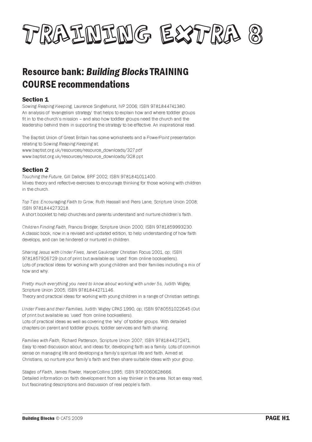 Building Blocks Training Extra 8 by The Salvation Army UK and Ireland ...