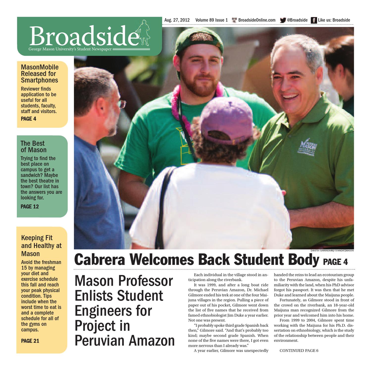 Broadside: Issue 1 (Aug. 27) by Student Media George Mason University ...