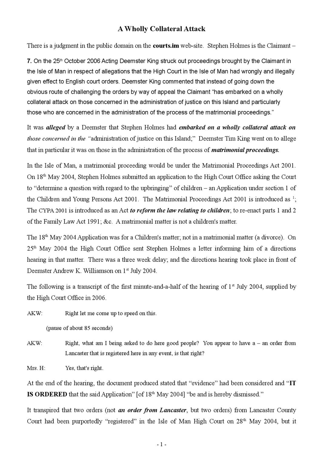 Wholly Collateral Attack by Stephen Holmes - Issuu