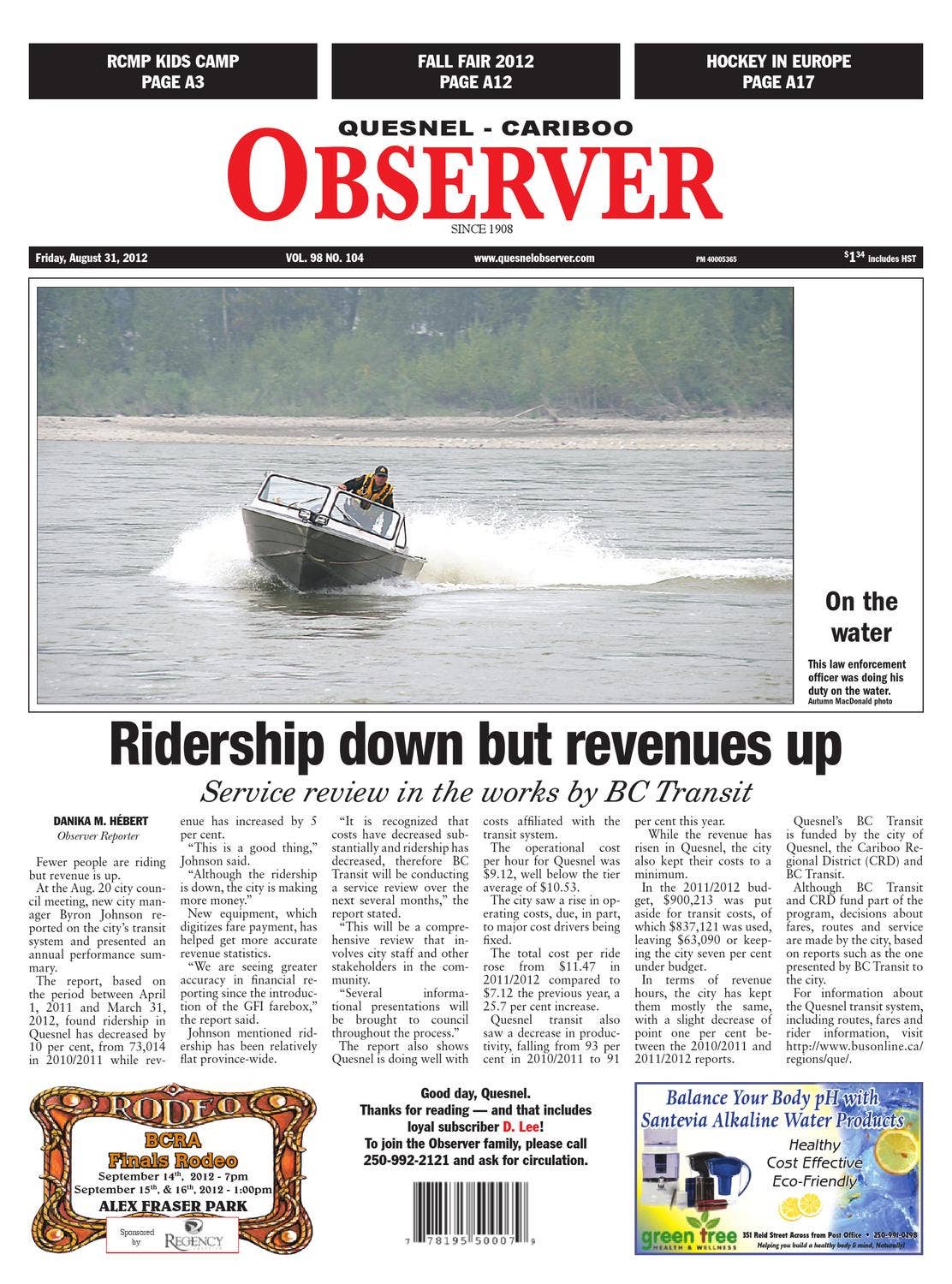 Quesnel Cariboo Observer, August 31, 2012 by Black Press Media Group ...