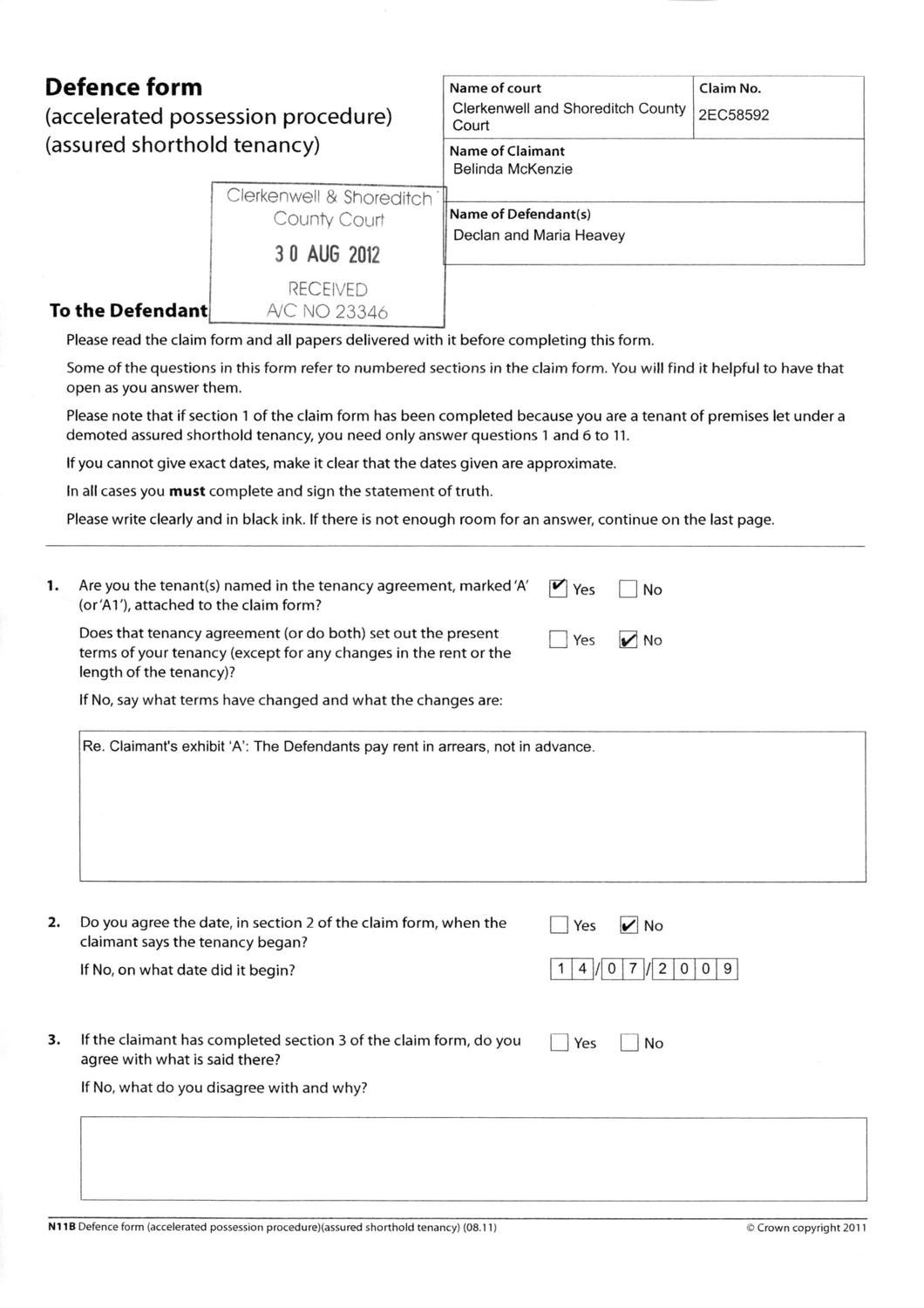 Defence (accelerated possession procedure) by Lola Heavey - Issuu