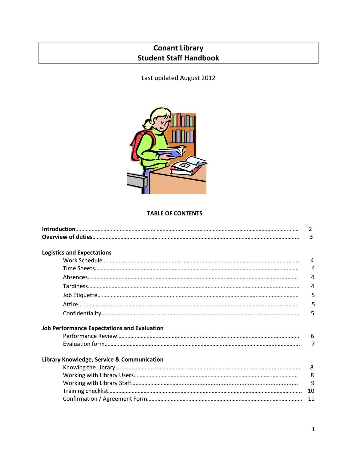 Conant Library Student Staff Handbook by Nichols College - Issuu