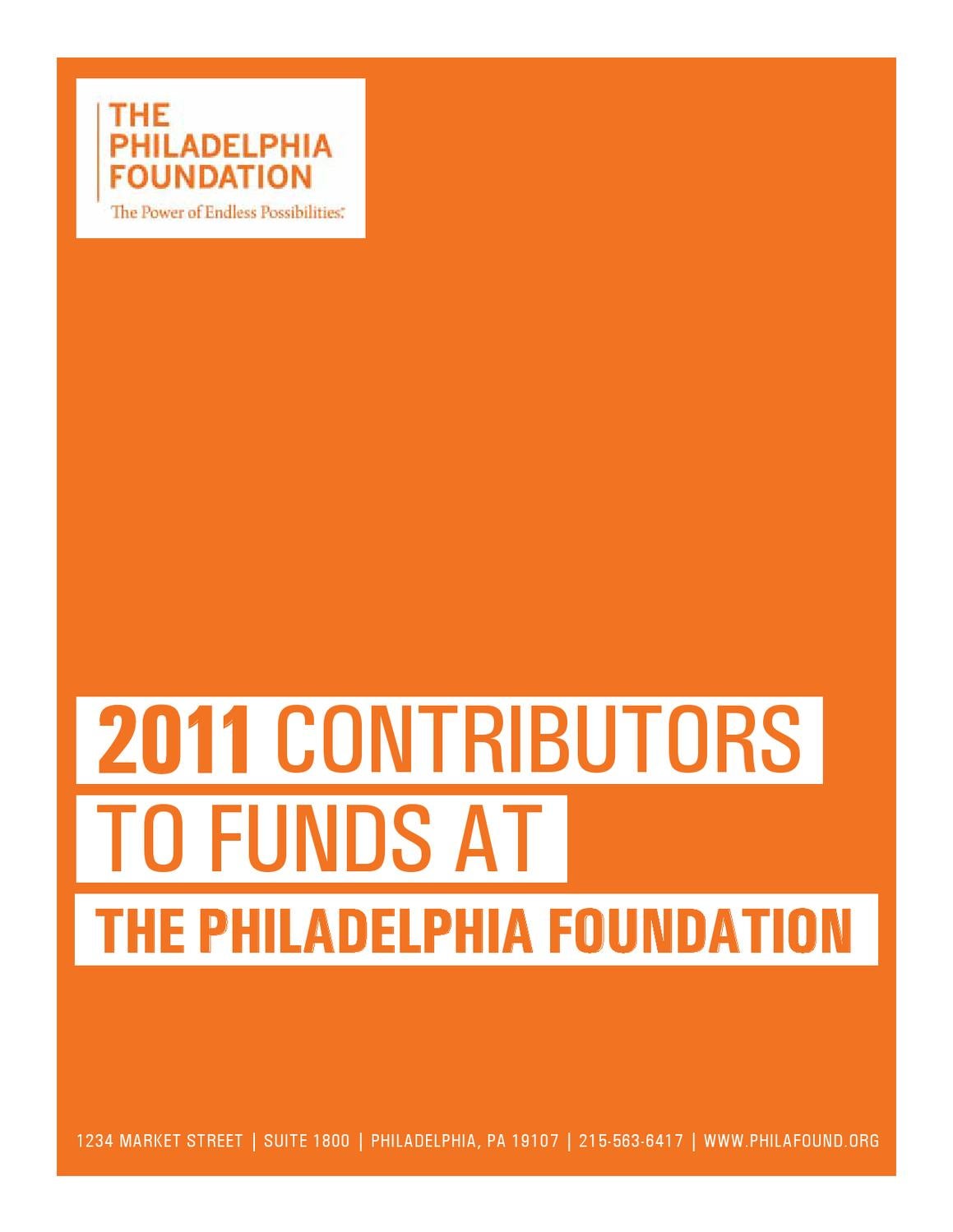 Fund Contributors at The Philadelphia Foundation by The Philadelphia ...