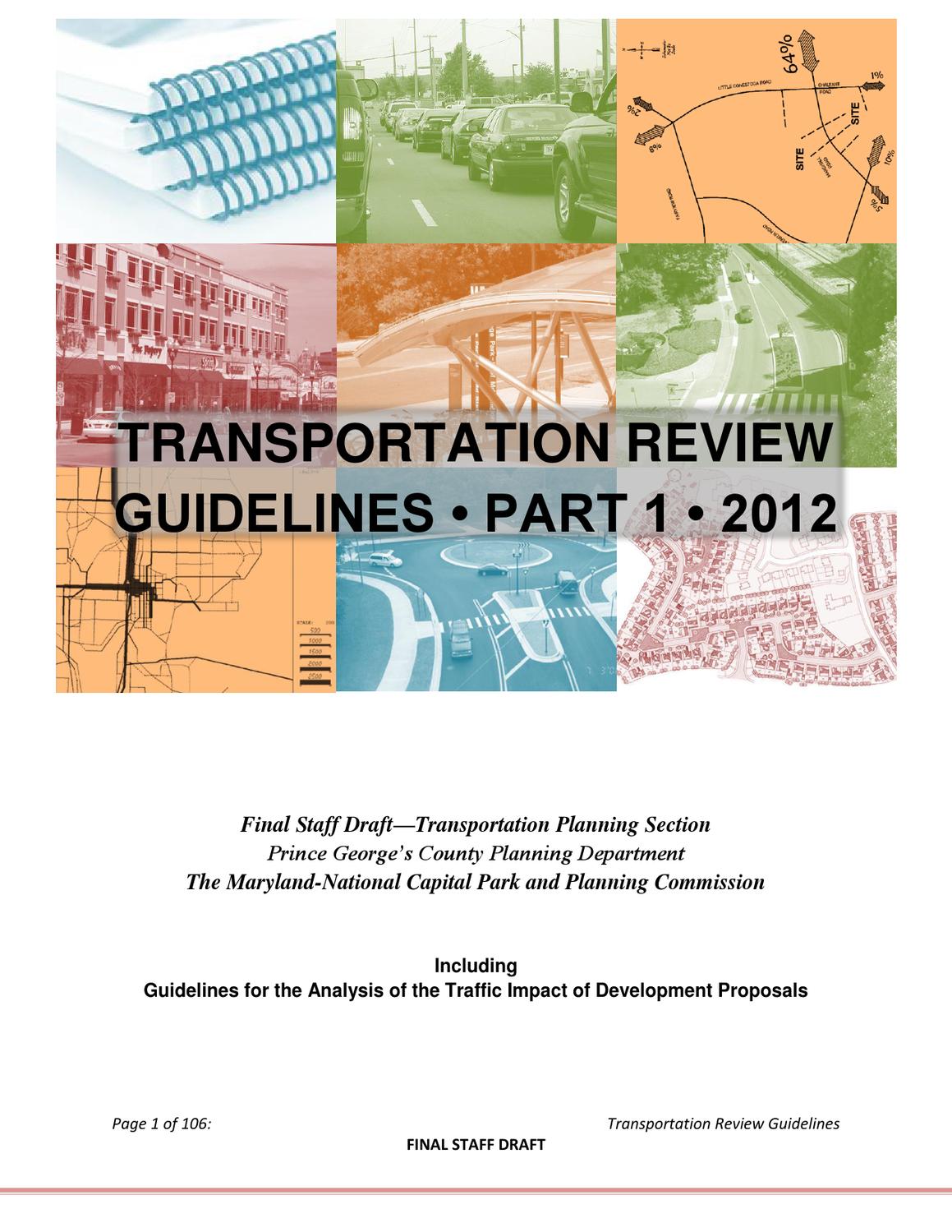 Transportation Review Guidelines by Maryland-National Capital Park ...