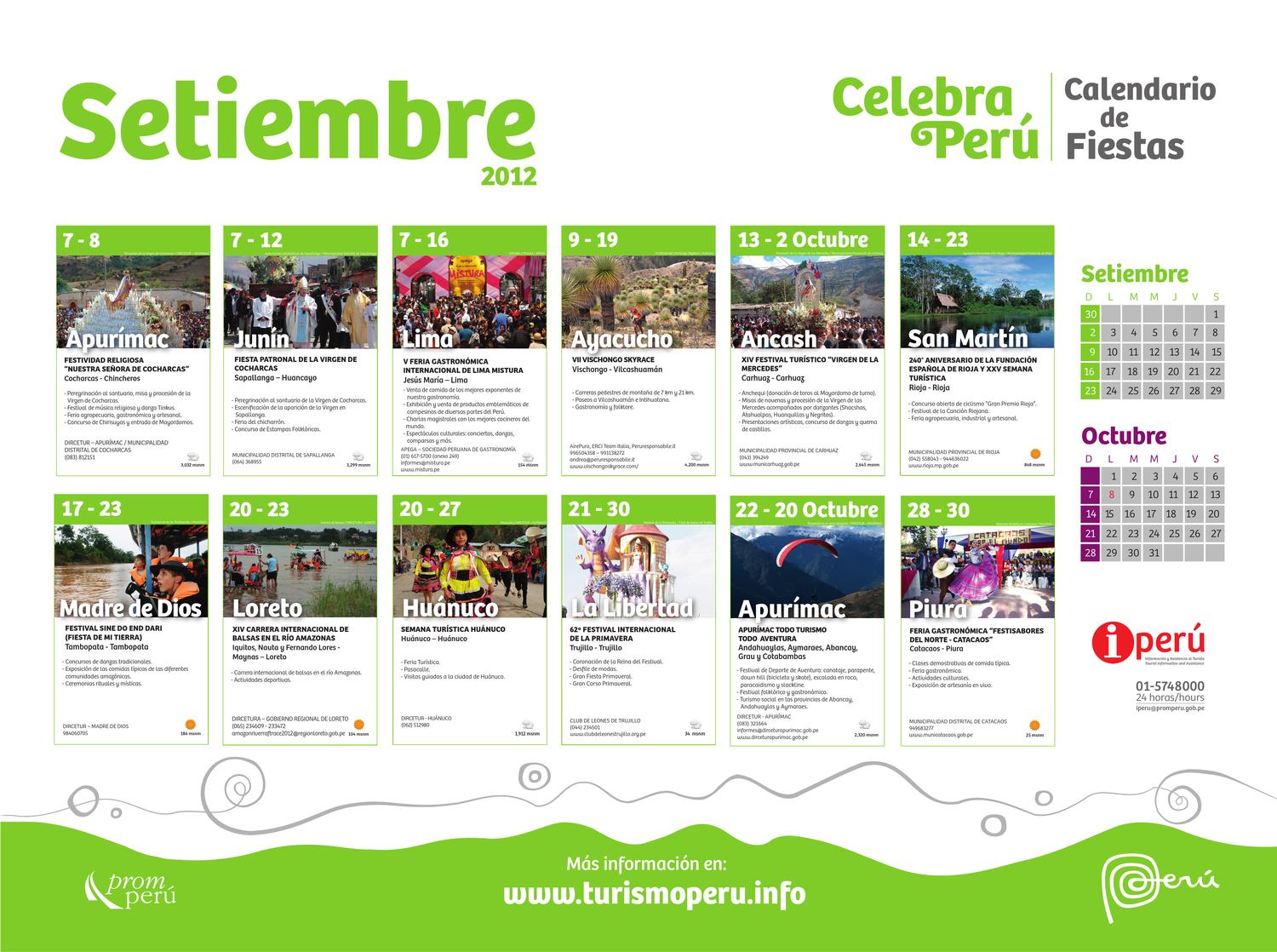 Calendario de Fiestas de setiembre by Visit Peru - Issuu