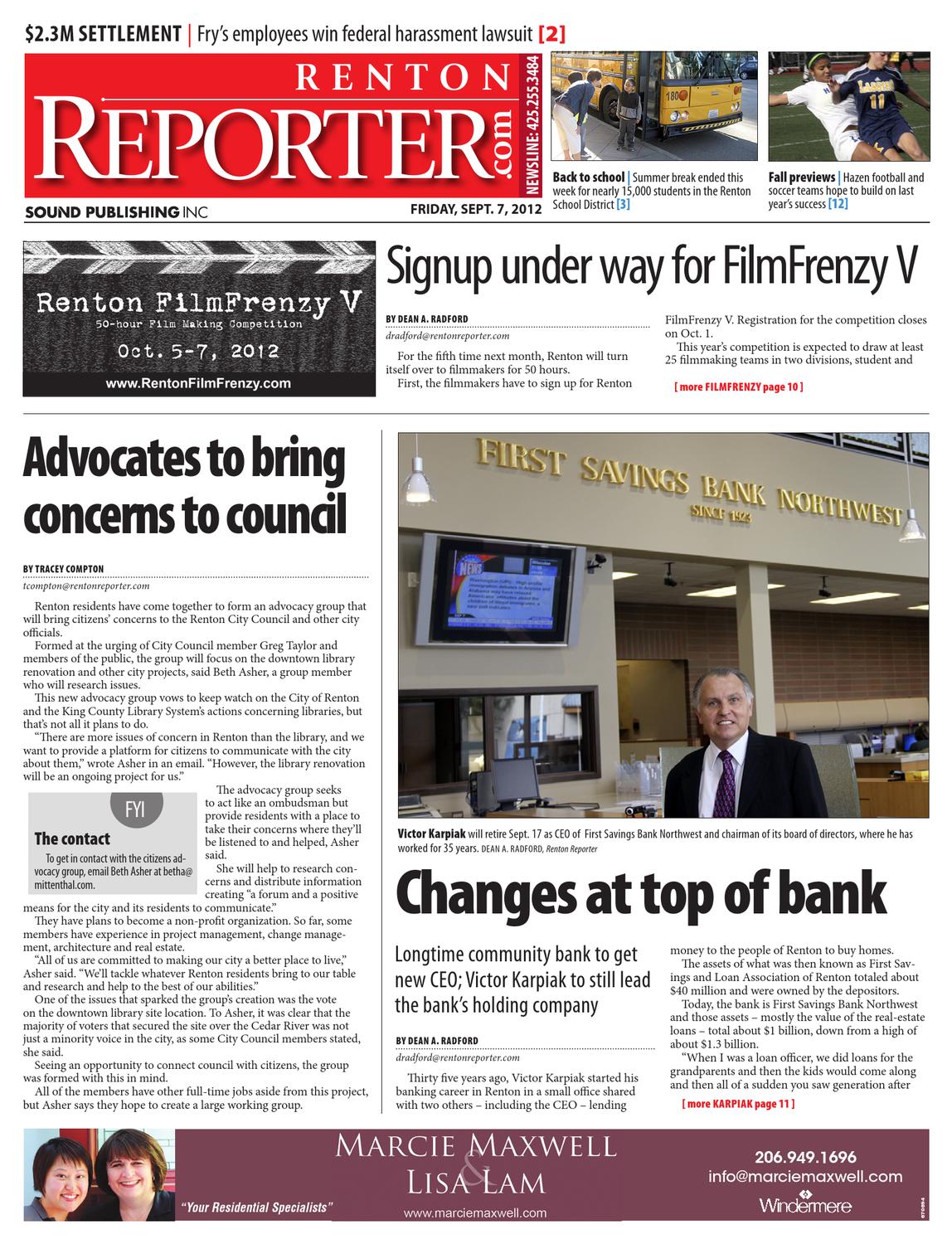 Renton Reporter, September 07, 2012 by Sound Publishing - Issuu