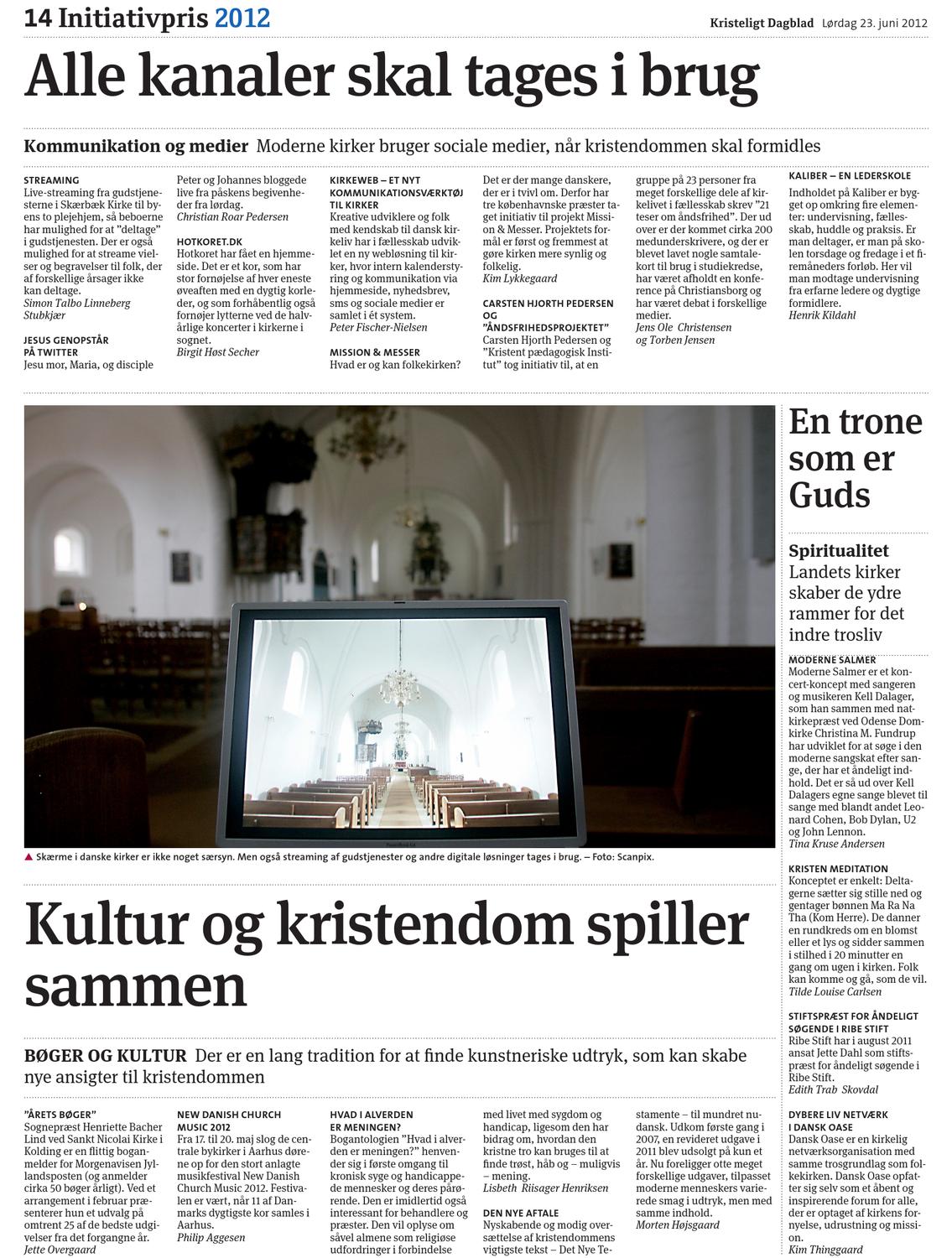 Kristeligt Dagblads Initiativpris 2012 by Kristeligt Dagblad - Issuu