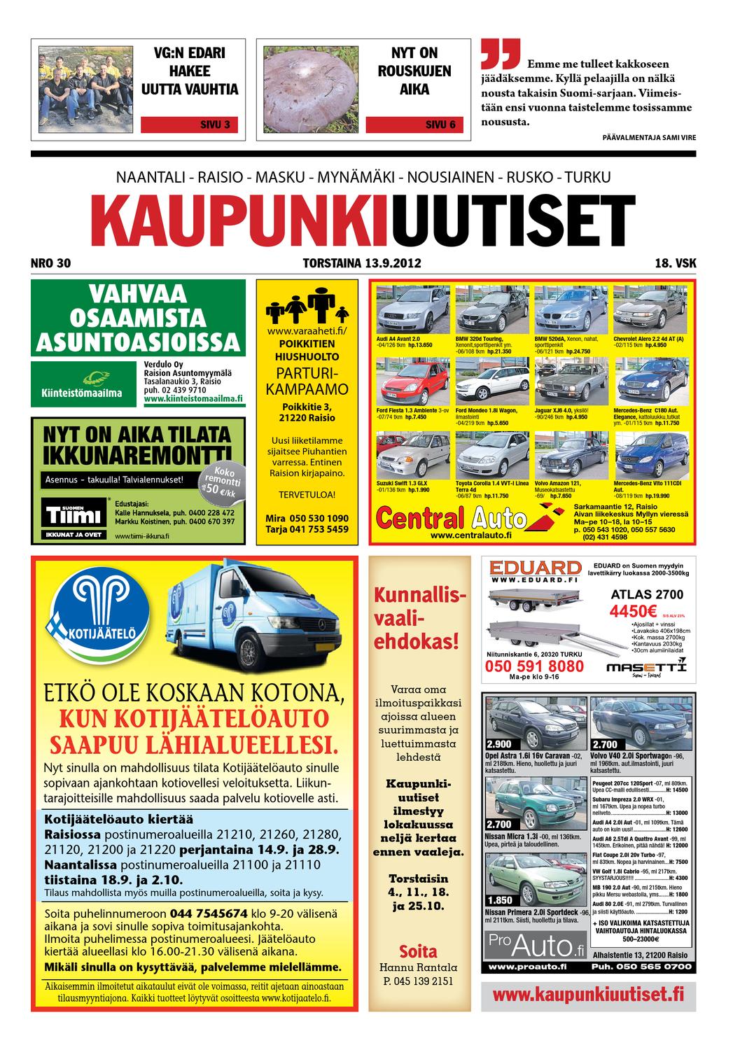 Kaupunkiuutiset 13.09.2012 by Kaupunkiuutiset - Issuu