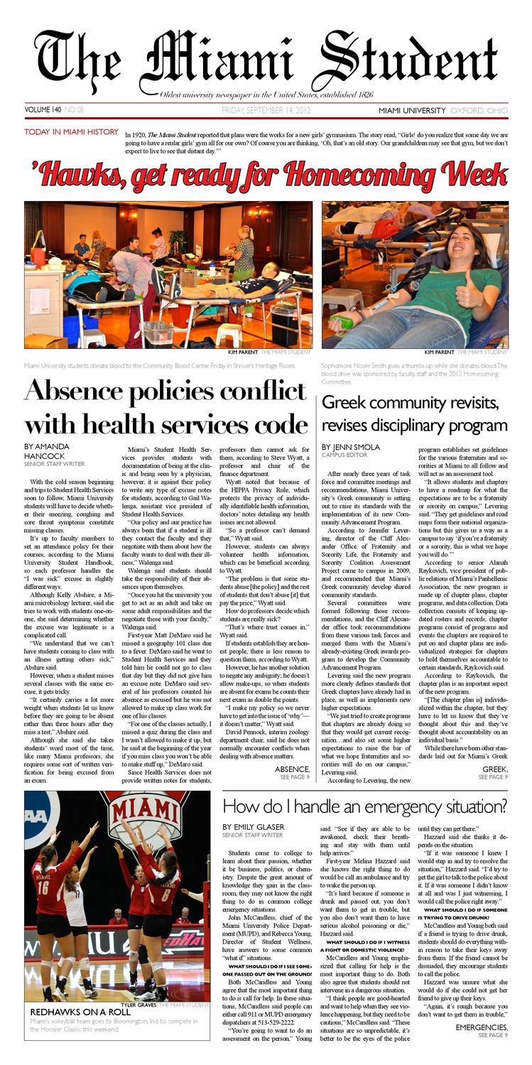 September 14, 2012 | The Miami Student by The Miami Student - Issuu