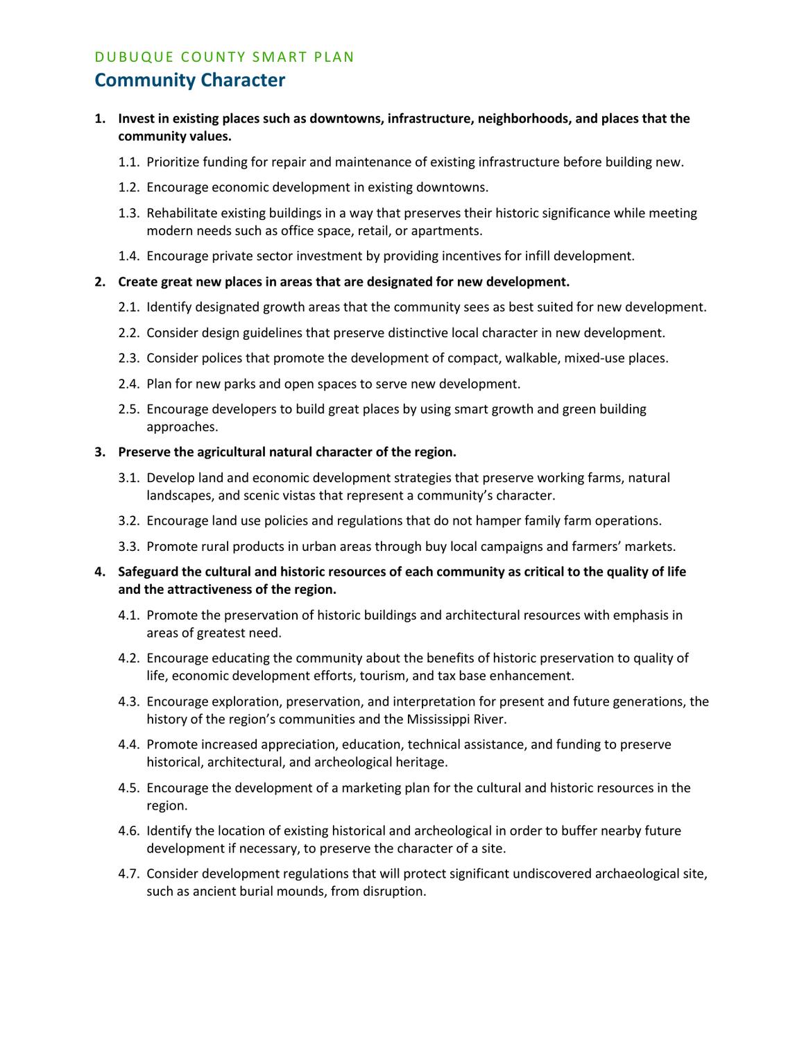 Community Character Goals and Objectives by East Central ...