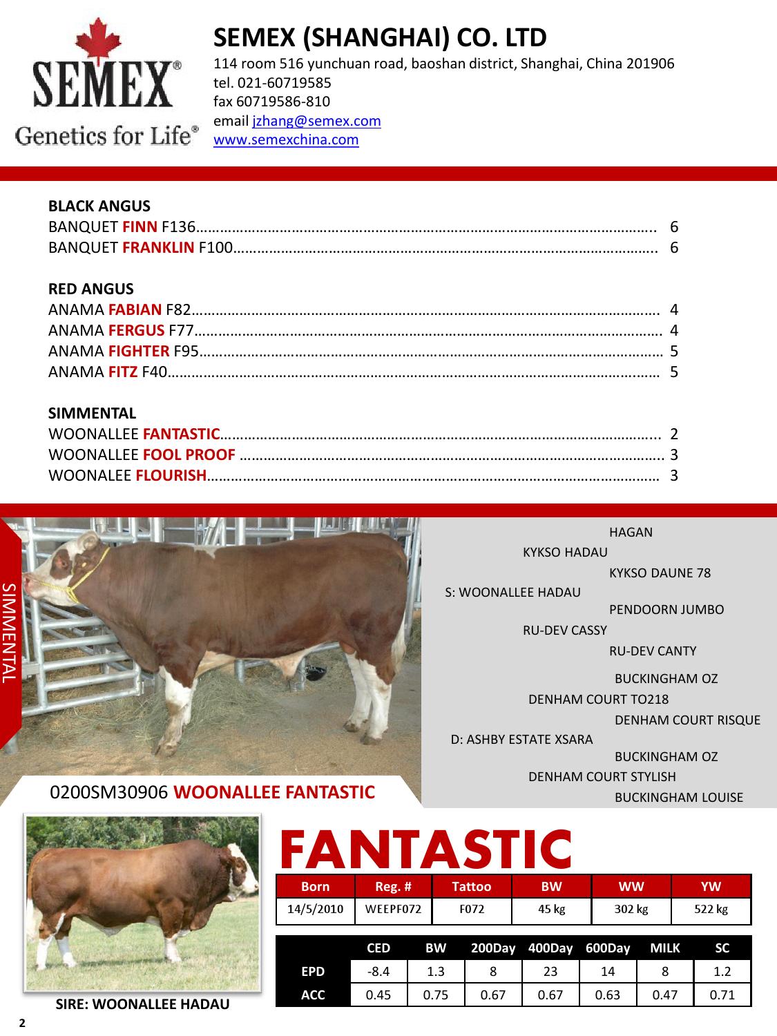 Semex China 2012 Beef Catalogue by Semex - Issuu