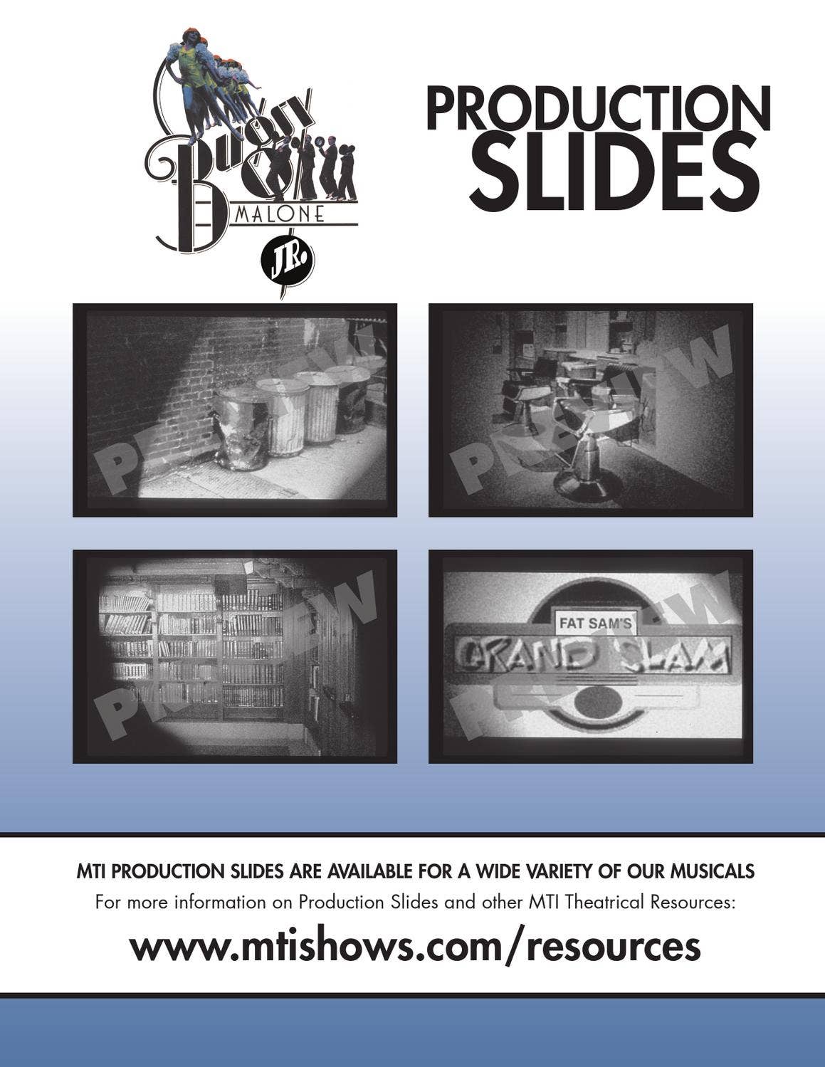 MTI Production Slides | BUGSY MALONE JR. by Music Theatre International ...
