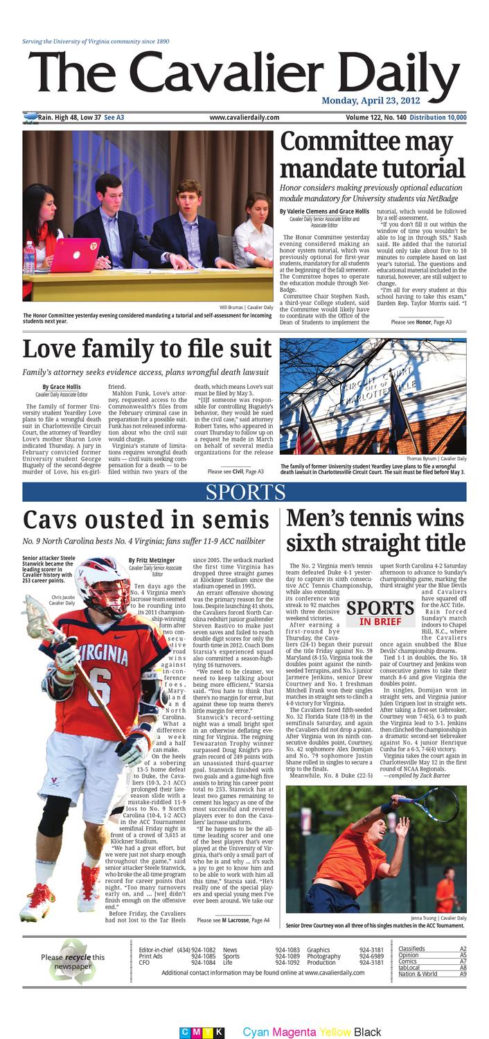 April 23, 2012 by The Cavalier Daily - Issuu
