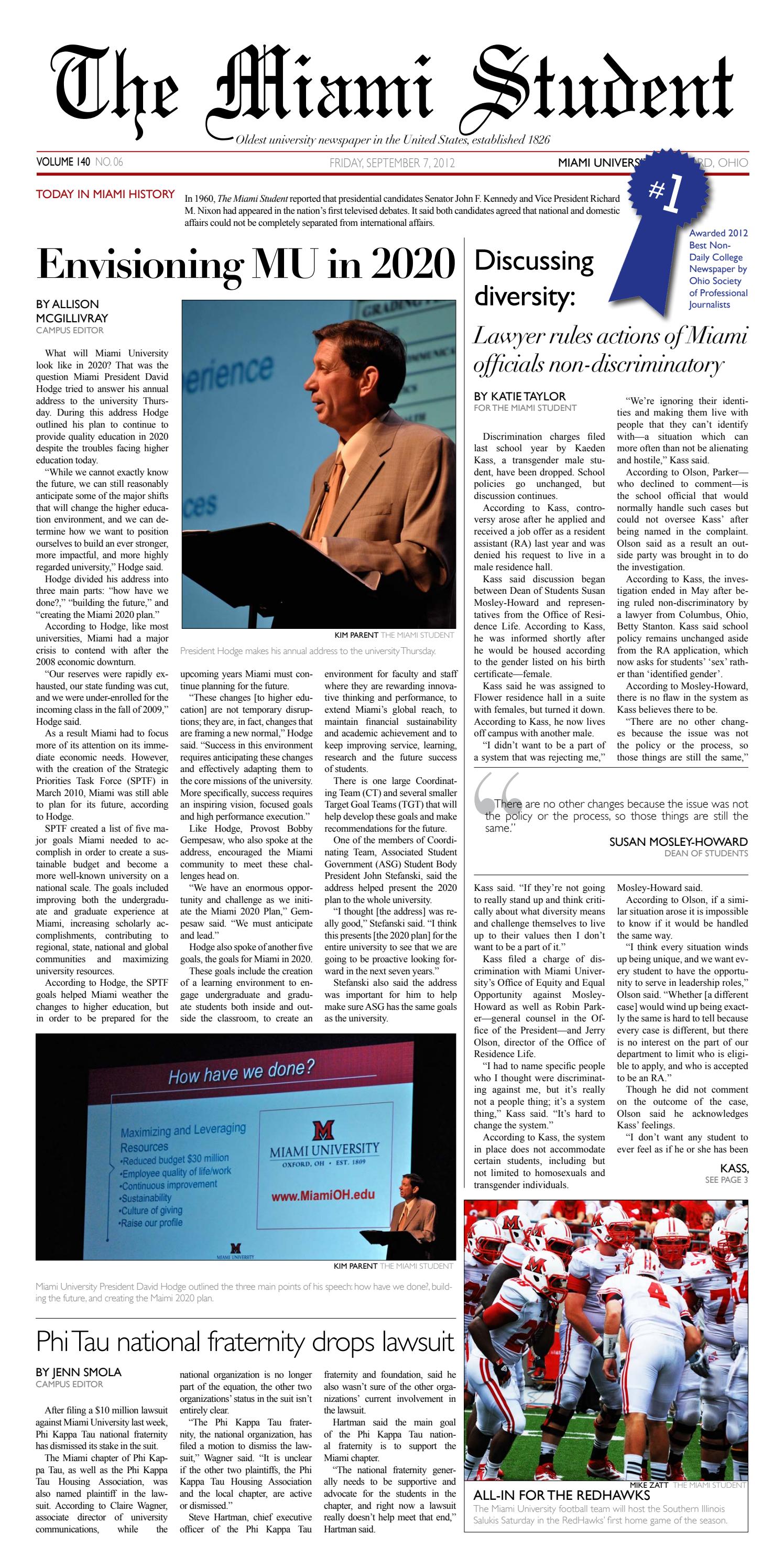 September 07, 2012 | The Miami Student by The Miami Student - Issuu