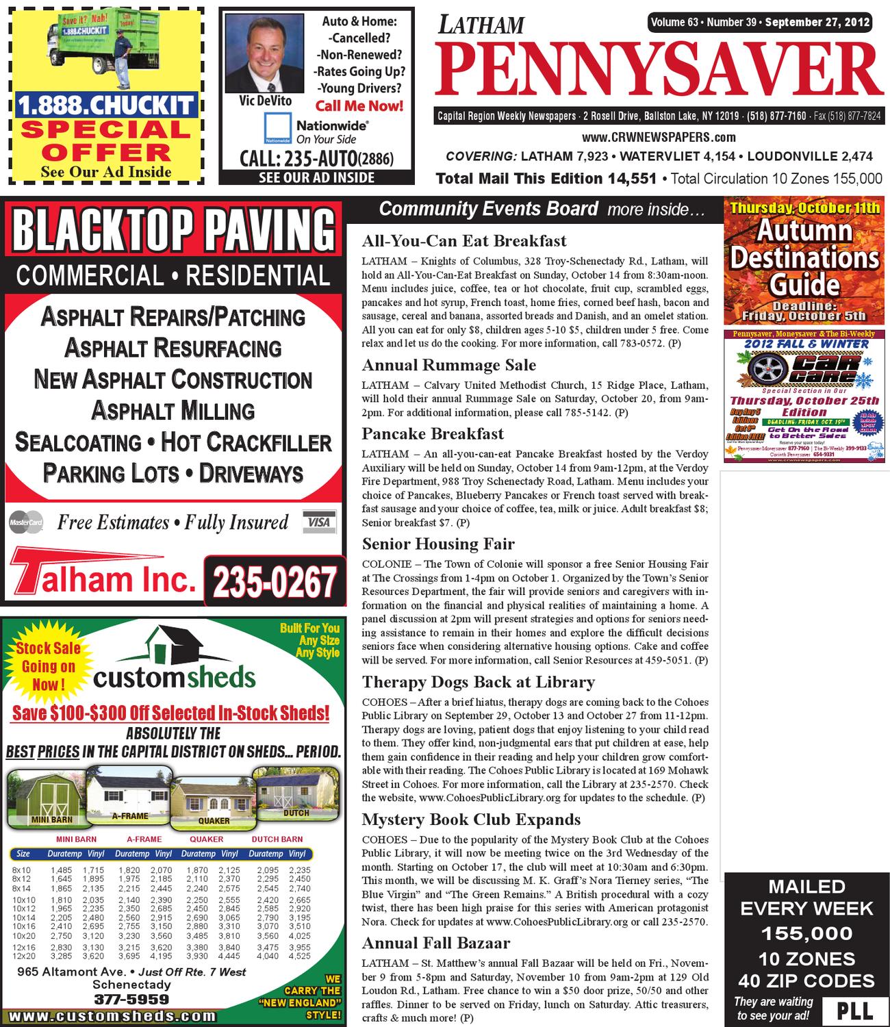 Latham Pennysaver 092712 by Capital Region Weekly Newspapers - Issuu