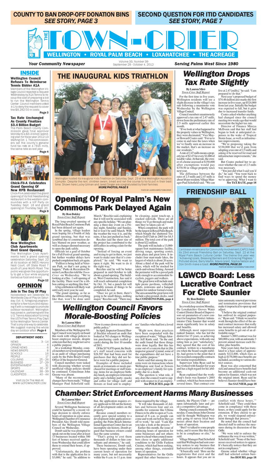 Town-Crier Newspaper September 28, 2012 by Wellington The Magazine LLC ...