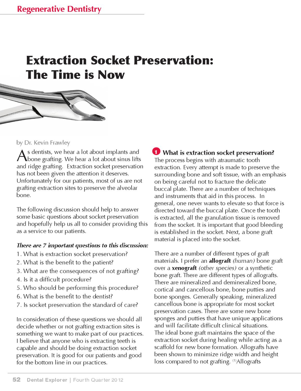 Extraction Socket Preservation: The Time Is Now by Atlanta Dental ...