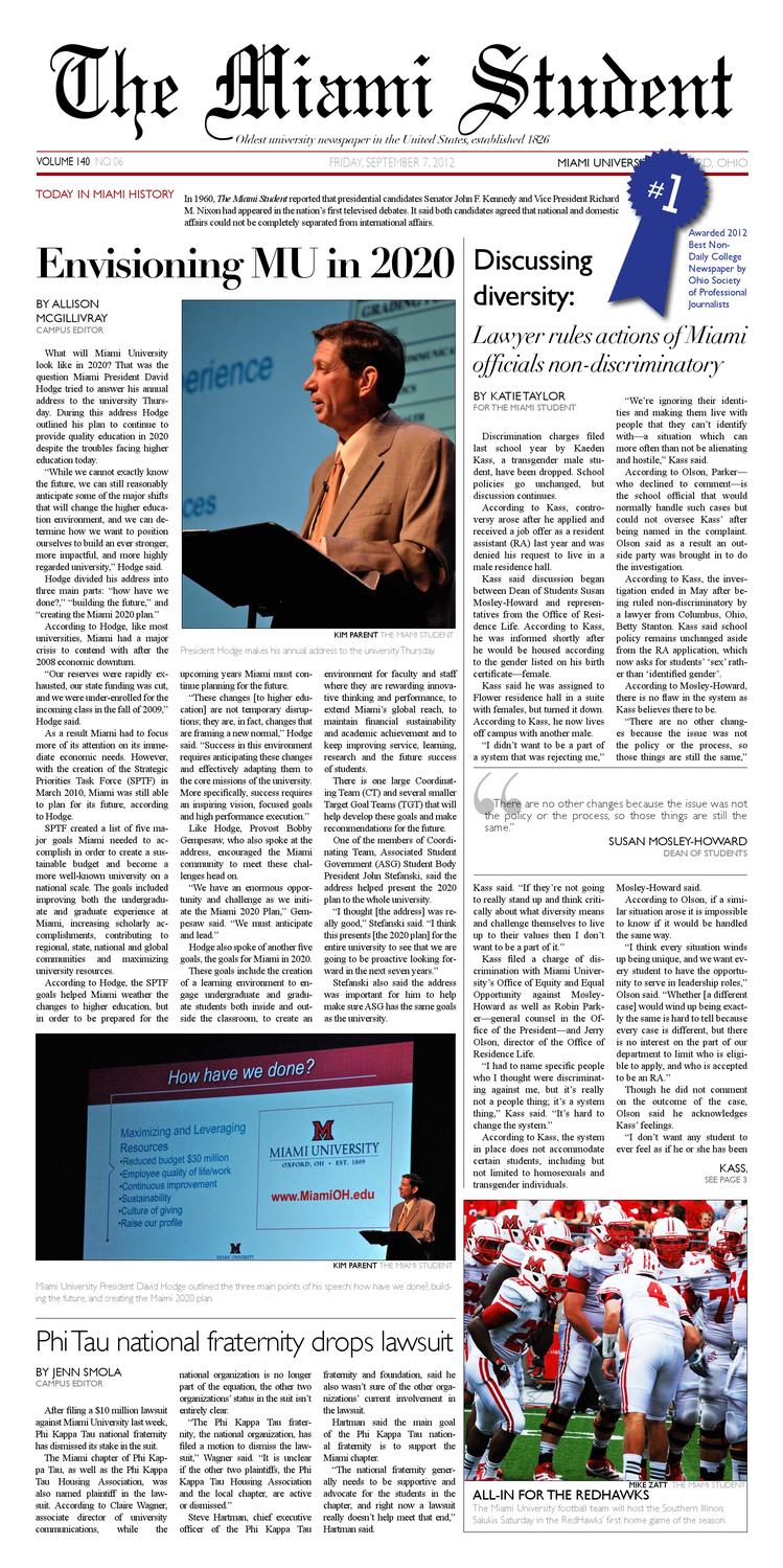 September 07, 2012 | The Miami Student by The Miami Student - Issuu