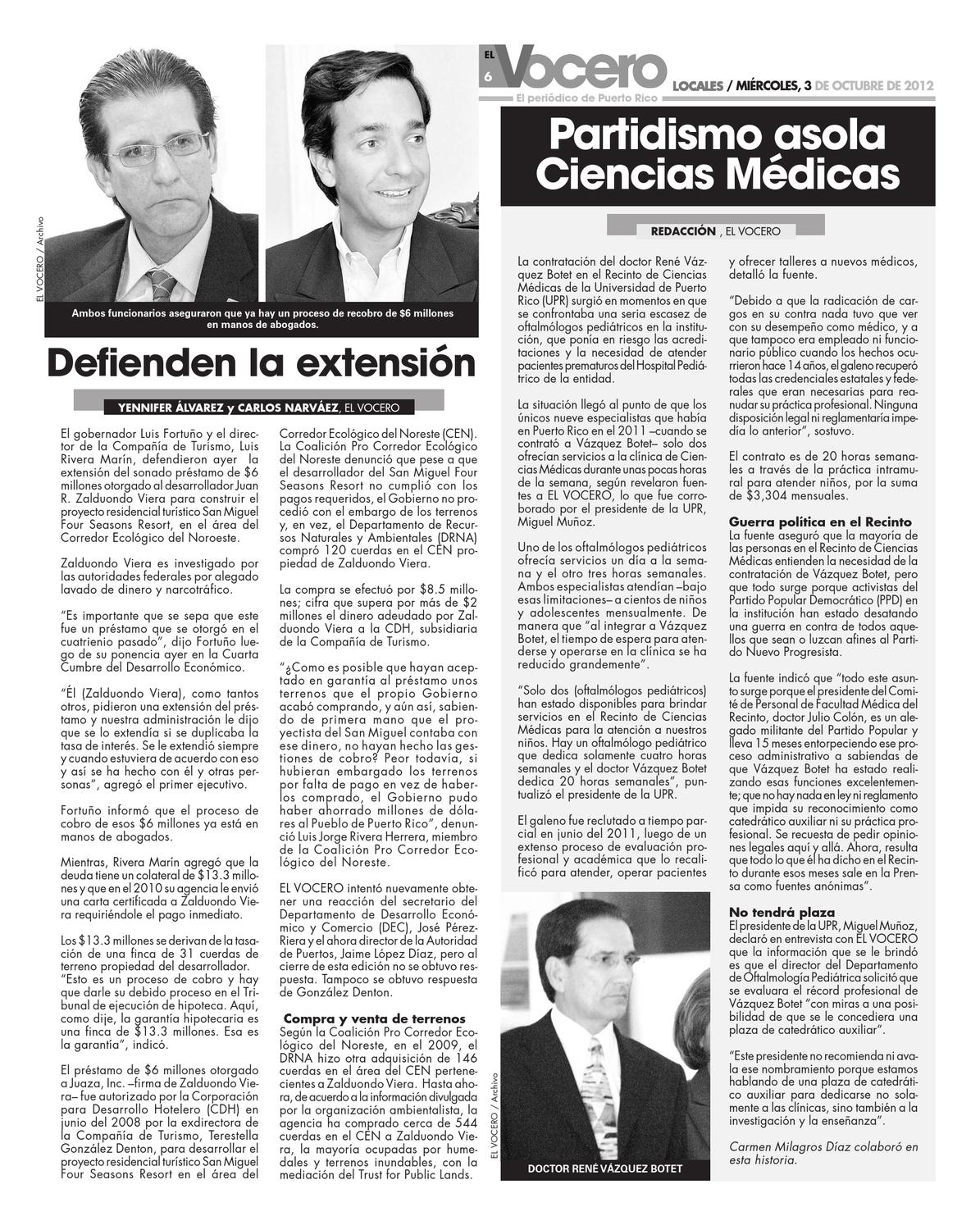 Edición 3 de Octubre 2012 by El Vocero de Puerto Rico - Issuu