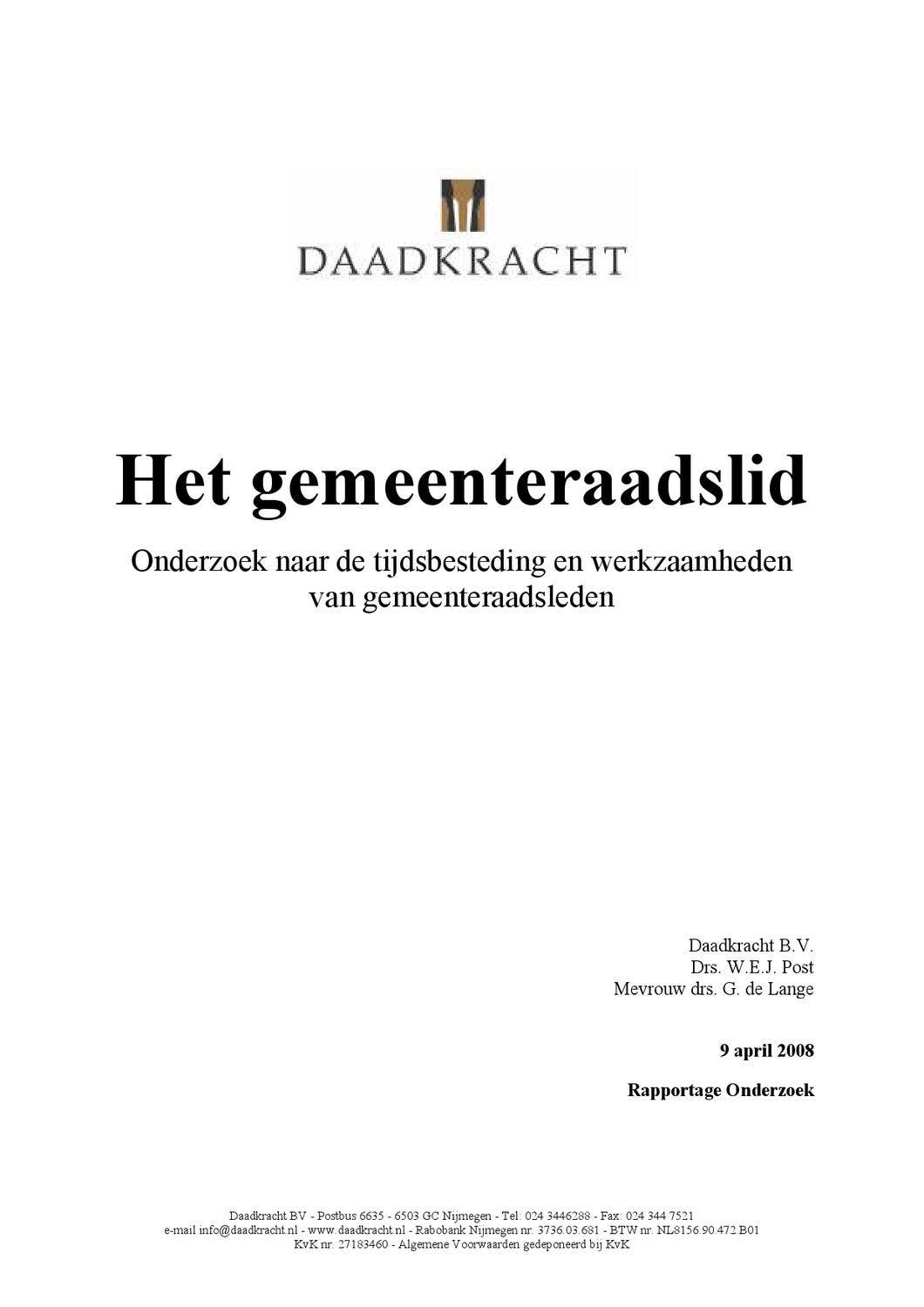 Raadsledenonderzoekapril2008 by Peter Flohr - Issuu