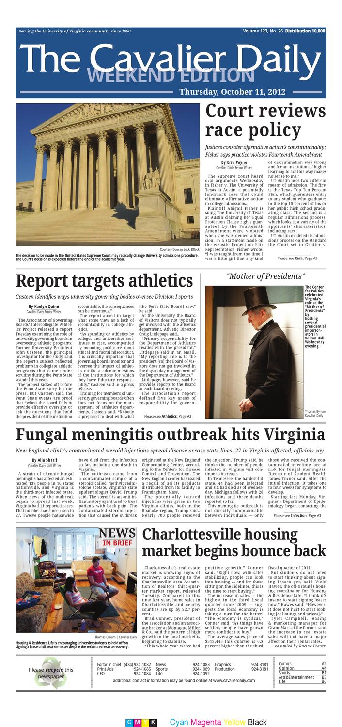 October 11, 2012 by The Cavalier Daily - Issuu