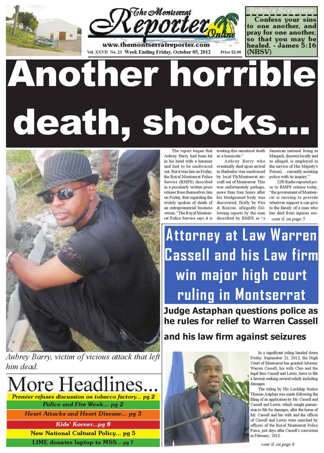 The Montserrat Reporter - October 5 2012 by The Montserrat Reporter - Issuu