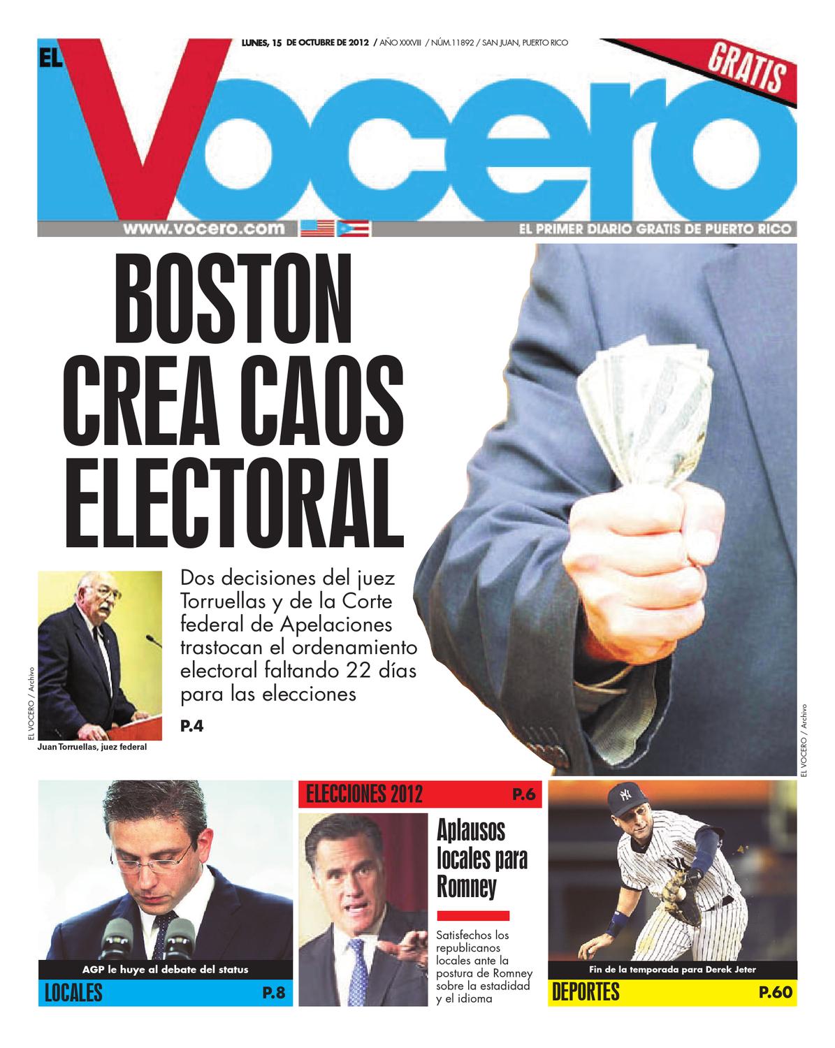 Edición 15 de Octubre 2012 by El Vocero de Puerto Rico - Issuu