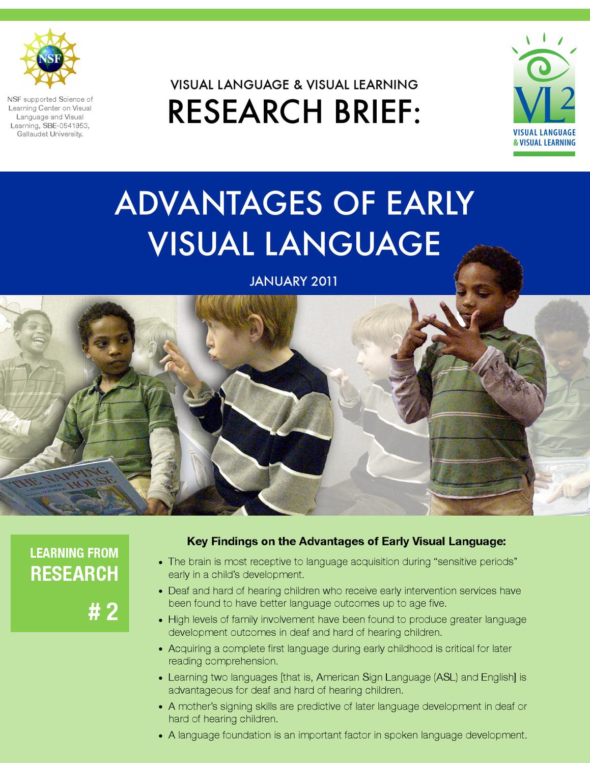 Research Brief 2: Advantages of Early Visual Language by Visual ...