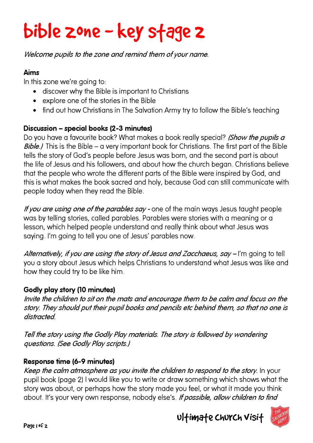 Bible zone script KS2 by The Salvation Army UK and Ireland - Issuu
