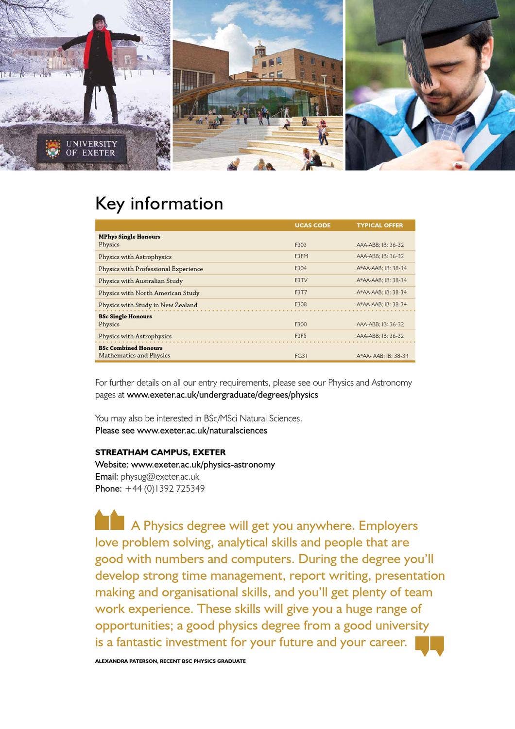 Physics brochure 2013 by University of Exeter - Issuu