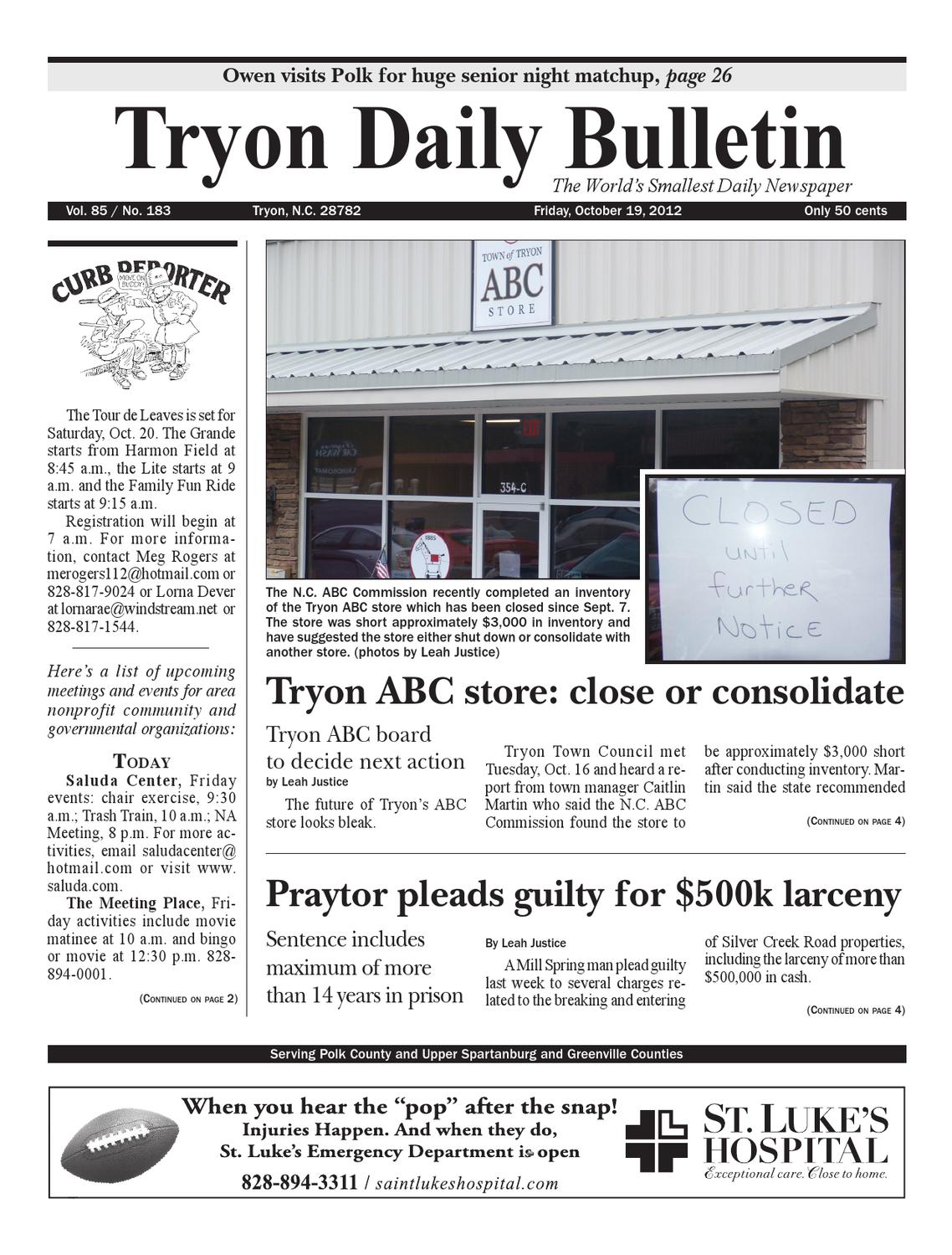 10-19-12 Bulletin by Tryon Daily Bulletin - Issuu