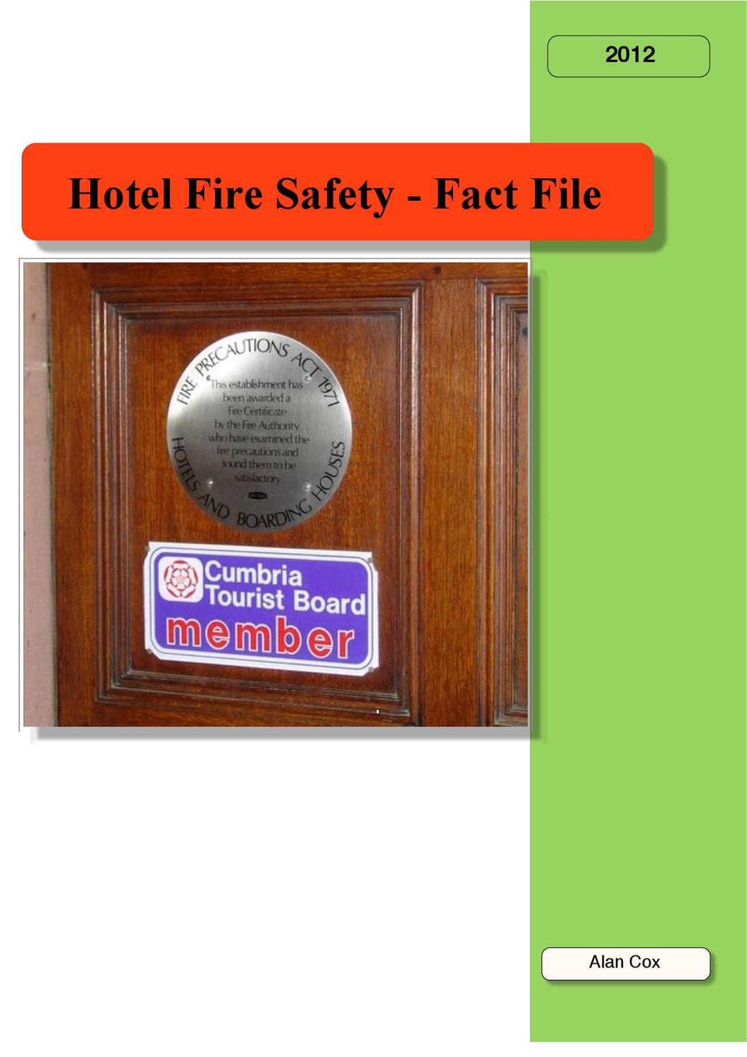 Hotel Fire Safety Fact File 2012 by Alan Cox - Issuu