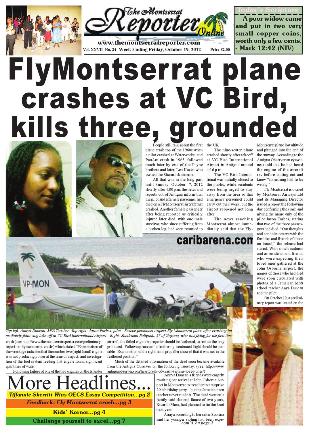 The Montserrat Reporter - October 19, 2012 by The Montserrat Reporter ...