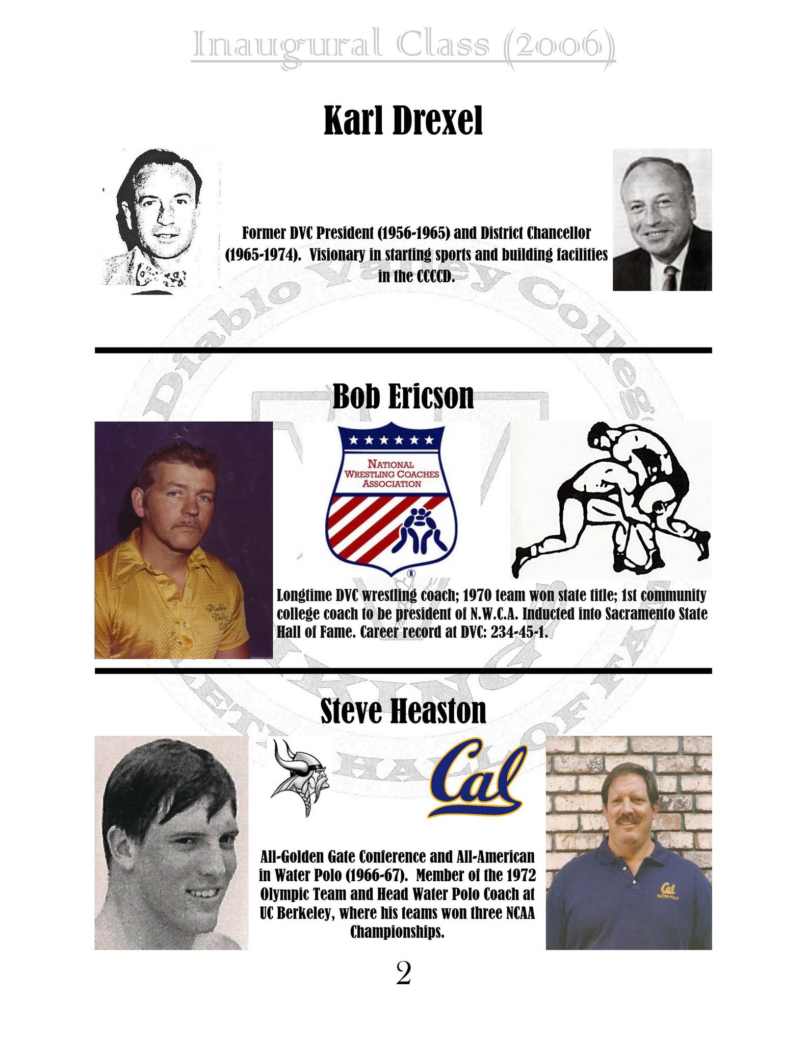 Diablo Valley College Athletics Hall of Fame Yearbook by Diablo Valley ...