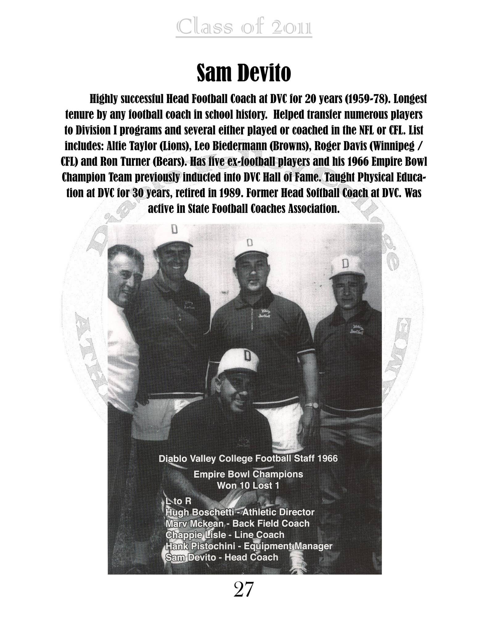 Diablo Valley College Athletics Hall of Fame Yearbook by Diablo Valley ...