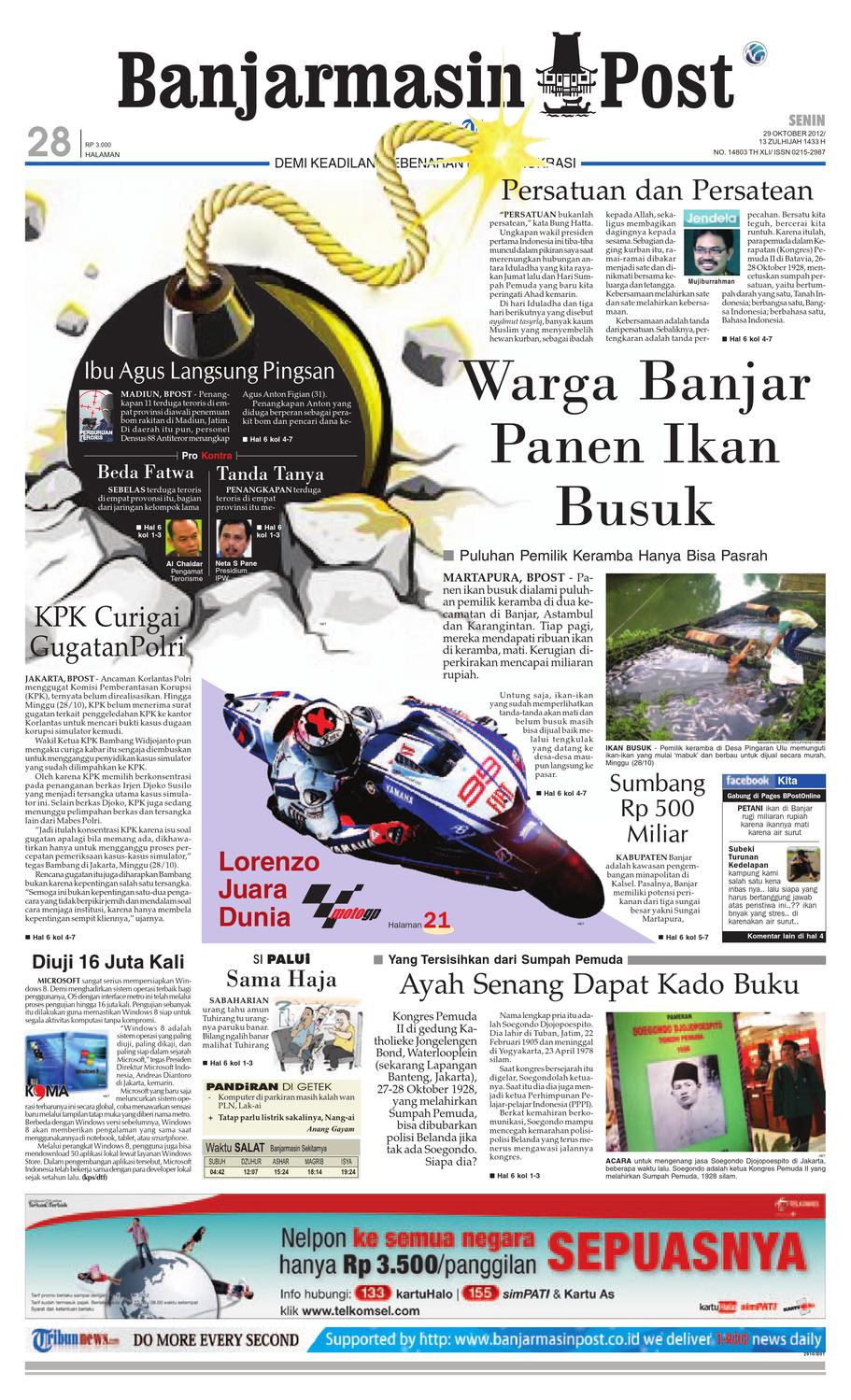 Banjarmasin Post Edisi NO. 14803 TH XLI/ ISSN 0215-2987 by Banjarmasin ...
