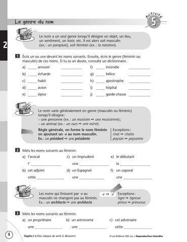 Cahier Grammaire Jeunesse_4e année by Les Éditions CEC - Issuu