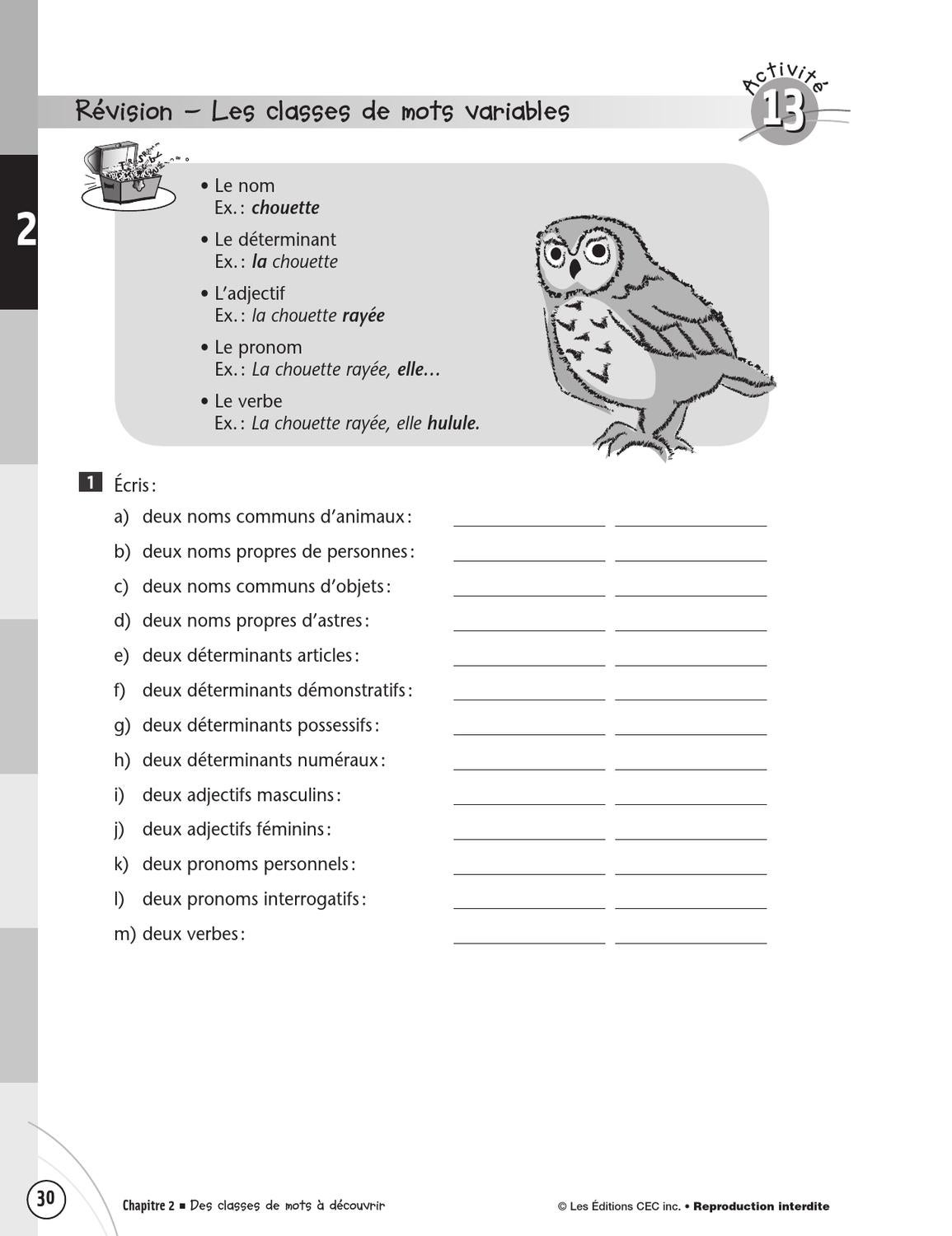Cahier Grammaire Jeunesse_4e année by Les Éditions CEC - Issuu
