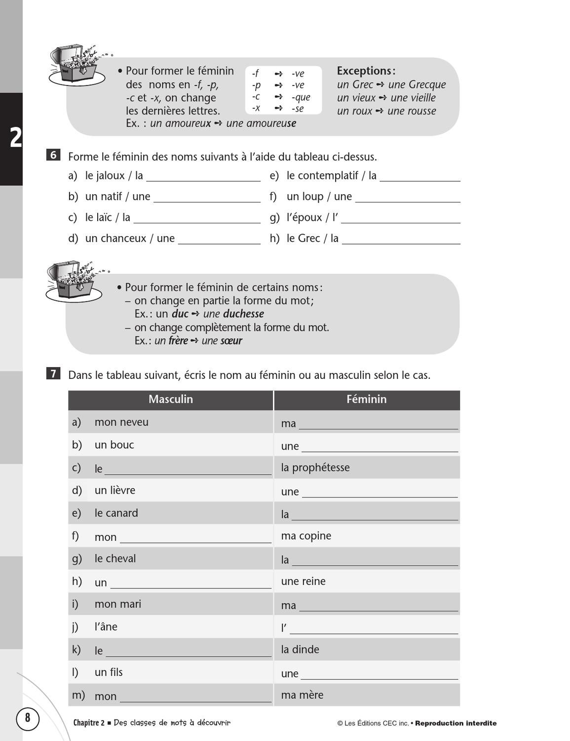 Cahier Grammaire Jeunesse_5e année by Les Éditions CEC - Issuu