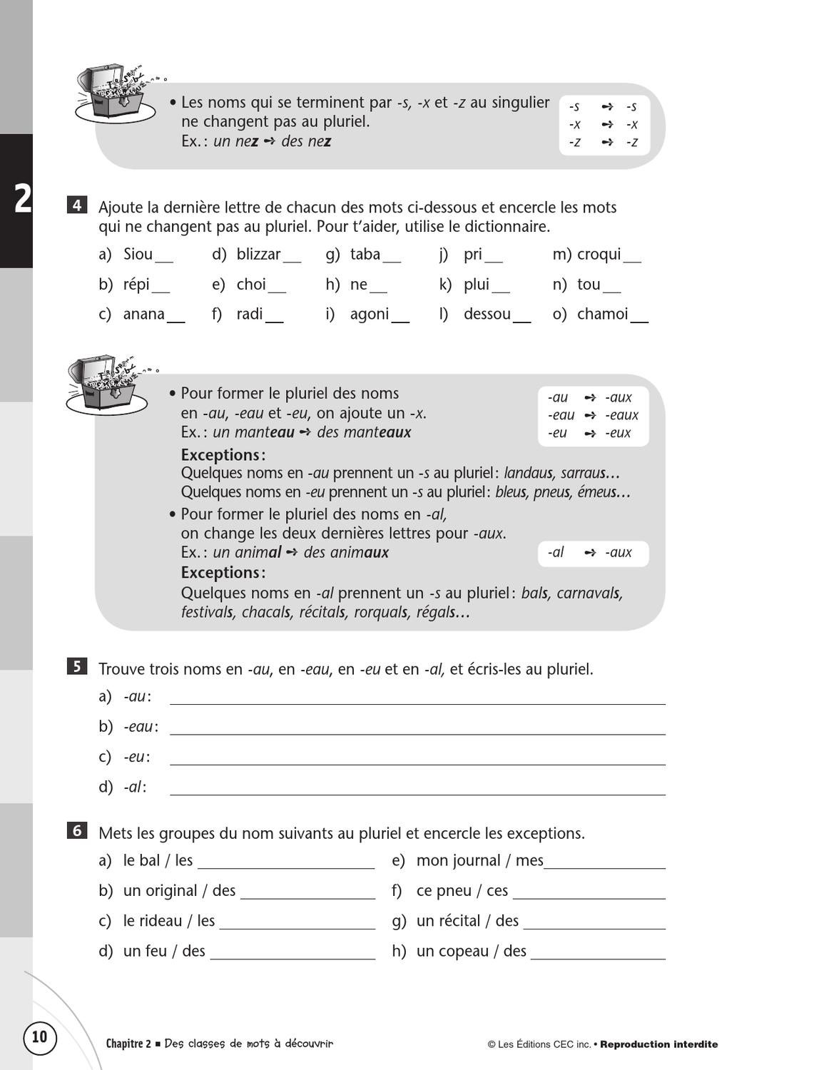 Cahier Grammaire Jeunesse_5e année by Les Éditions CEC - Issuu