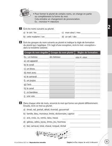 Cahier Grammaire Jeunesse_5e année by Les Éditions CEC - Issuu