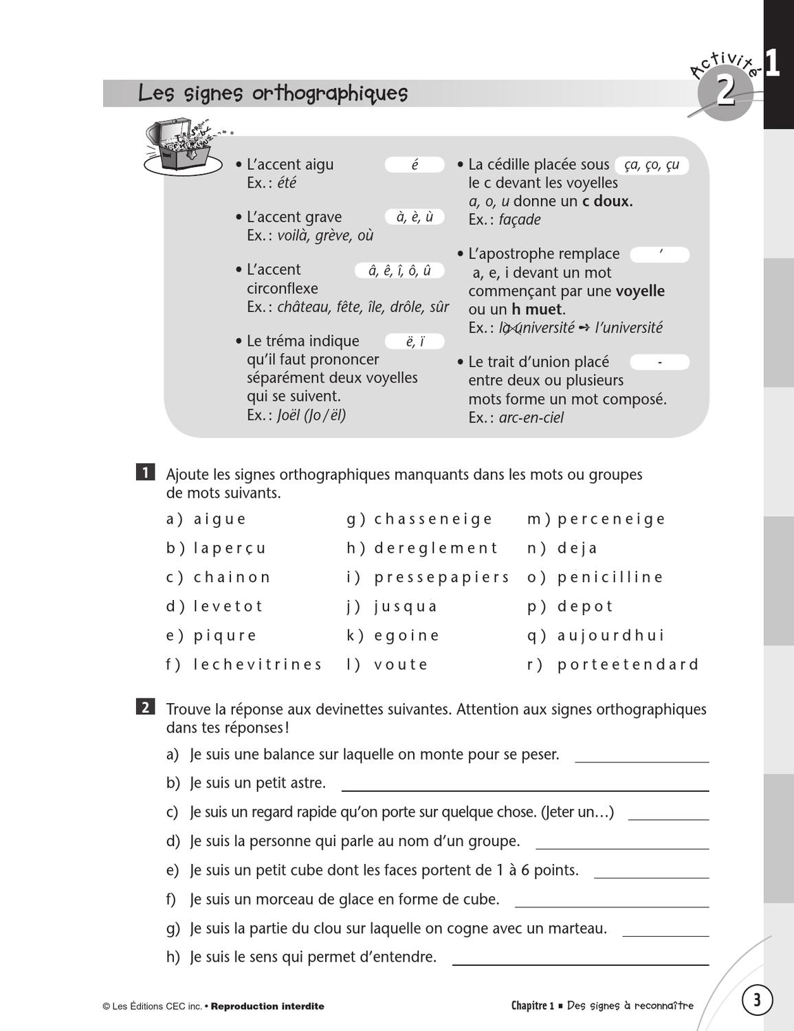 Cahier Grammaire Jeunesse_5e année by Les Éditions CEC - Issuu