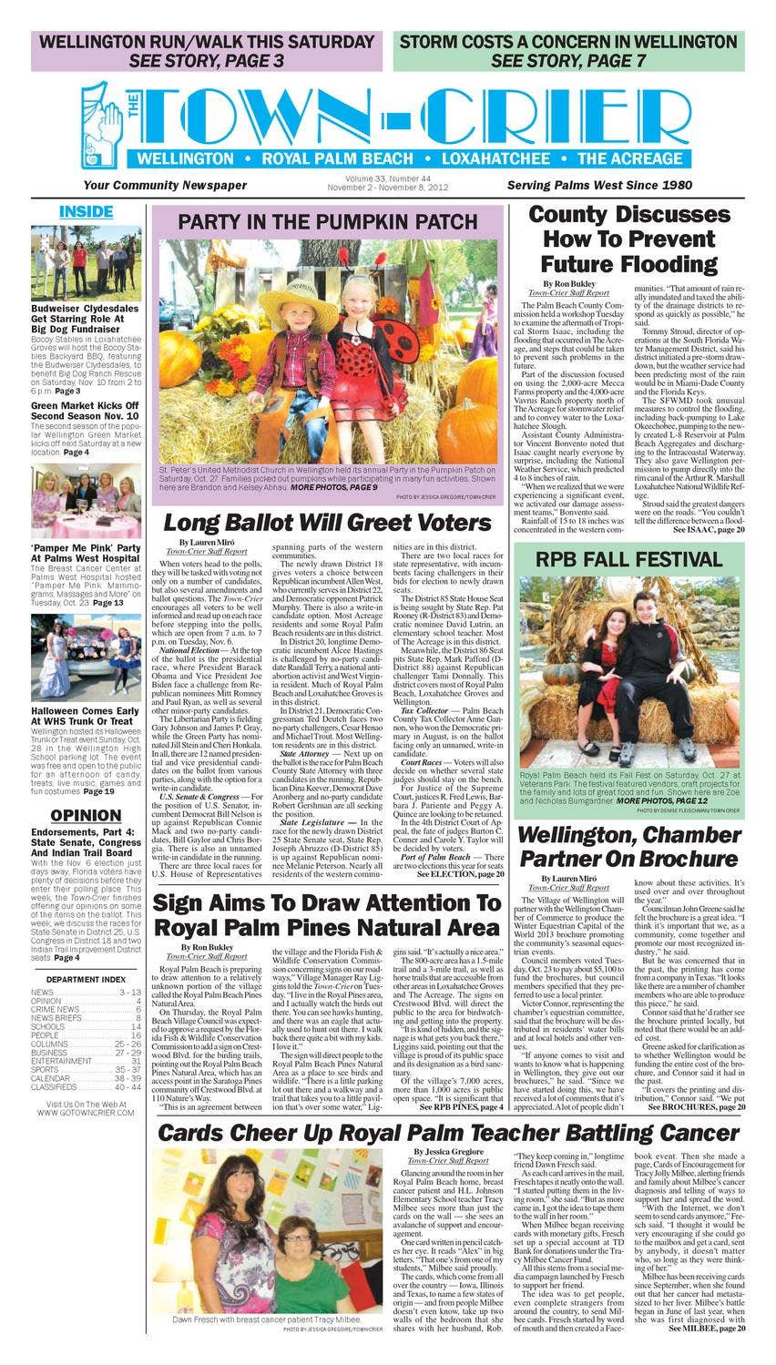 Town-Crier Newspaper November 2, 2012 by Wellington The Magazine LLC ...