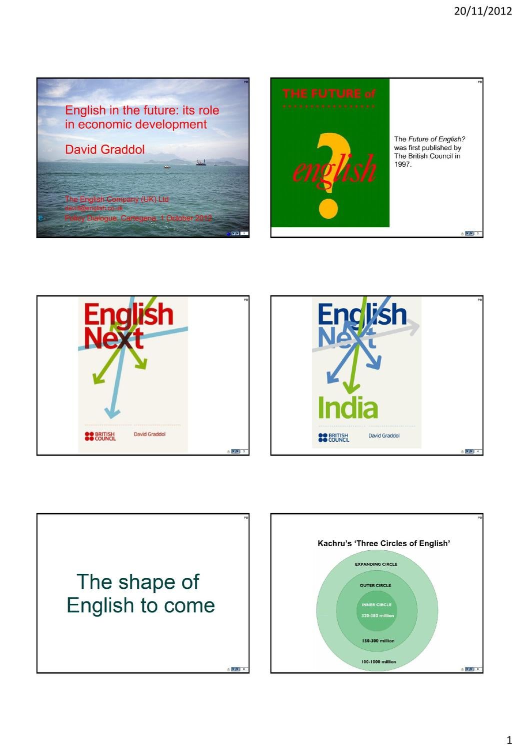 David Graddol "English in the Future: It's Role in Economic Development ...