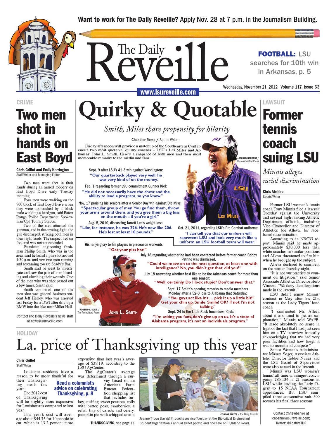 The Daily Reveille - November 21, 2012 by Reveille - Issuu